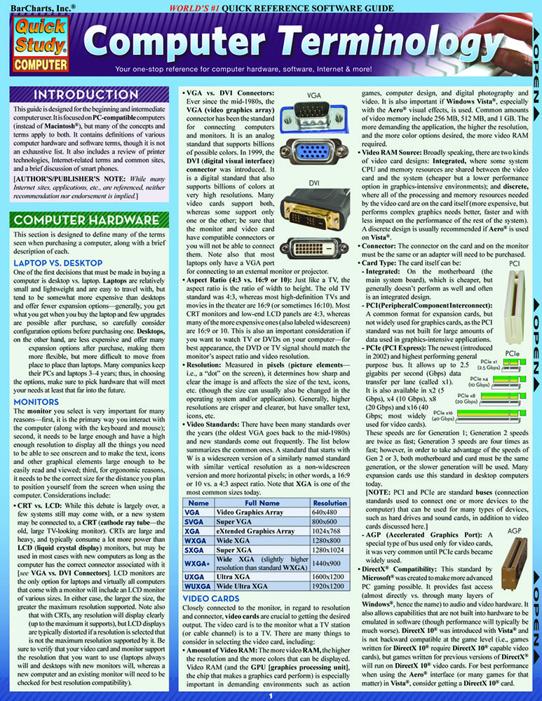 Computer Terminology: QuickStudy Reference Guide