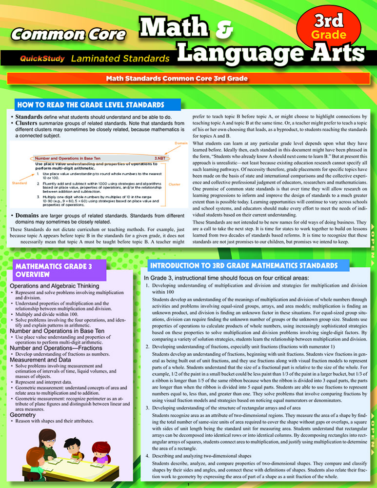 Ccss: Math & Language Arts - 3Rdgrade