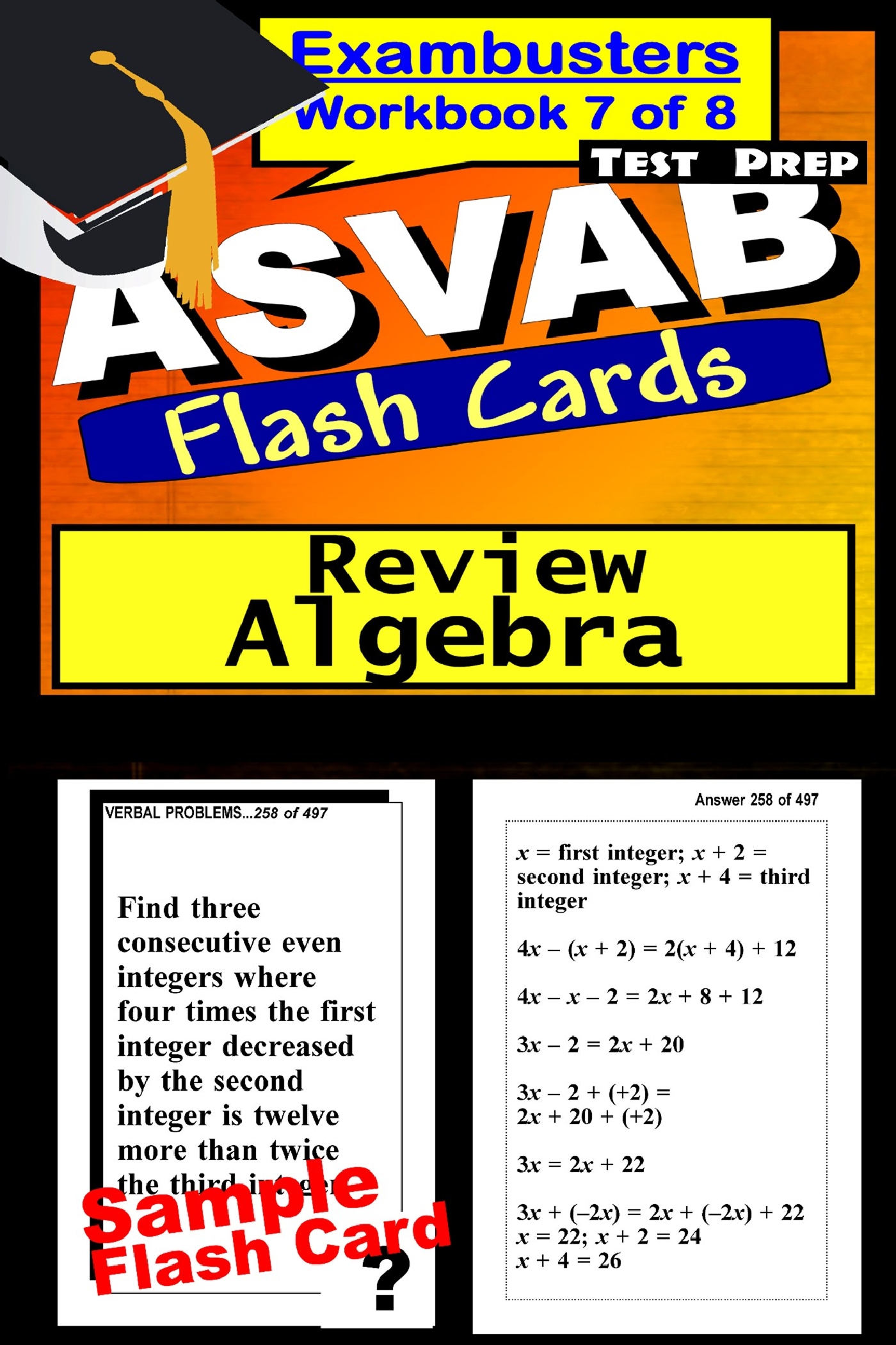 ASVAB Test Prep Algebra Review--Exambusters Flash Cards--Workbook 7 of ...