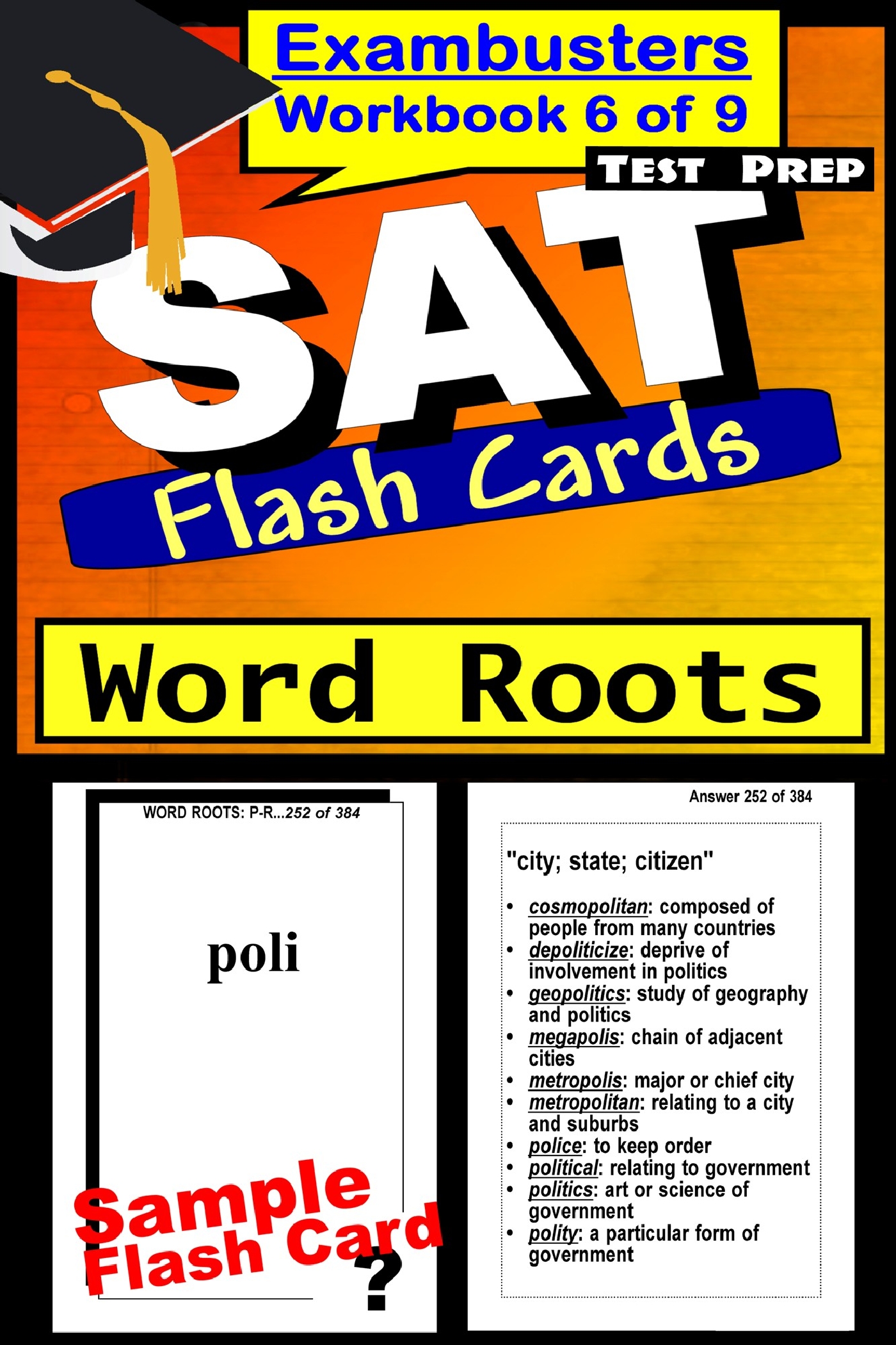 SAT Test Prep Word Roots Review--Exambusters Flash Cards--Workbook 6 of ...